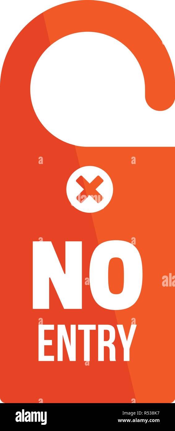 No entry door hanger icon. Flat illustration of no entry door hanger ...
