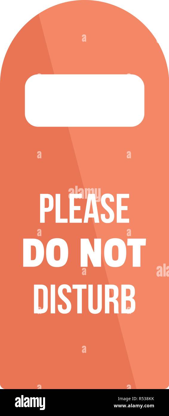 Please do not disturb room tag icon. Flat illustration of please do not ...