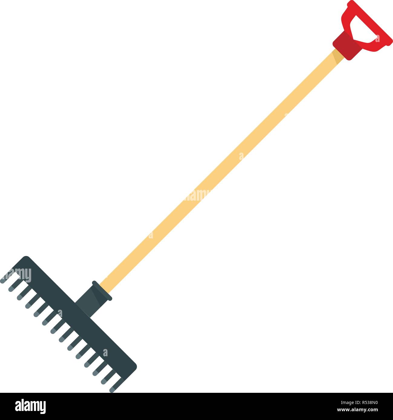 Garden rake icon. Flat illustration of garden rake vector icon for web ...