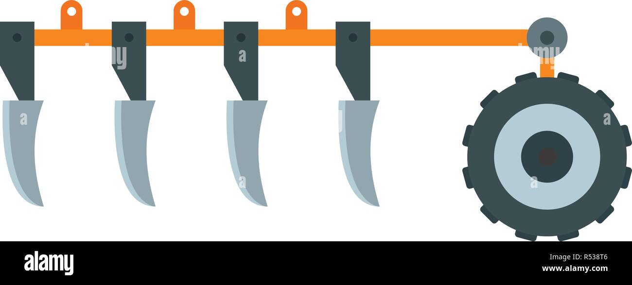 Tractor plow icon. Flat illustration of tractor plow vector icon for ...