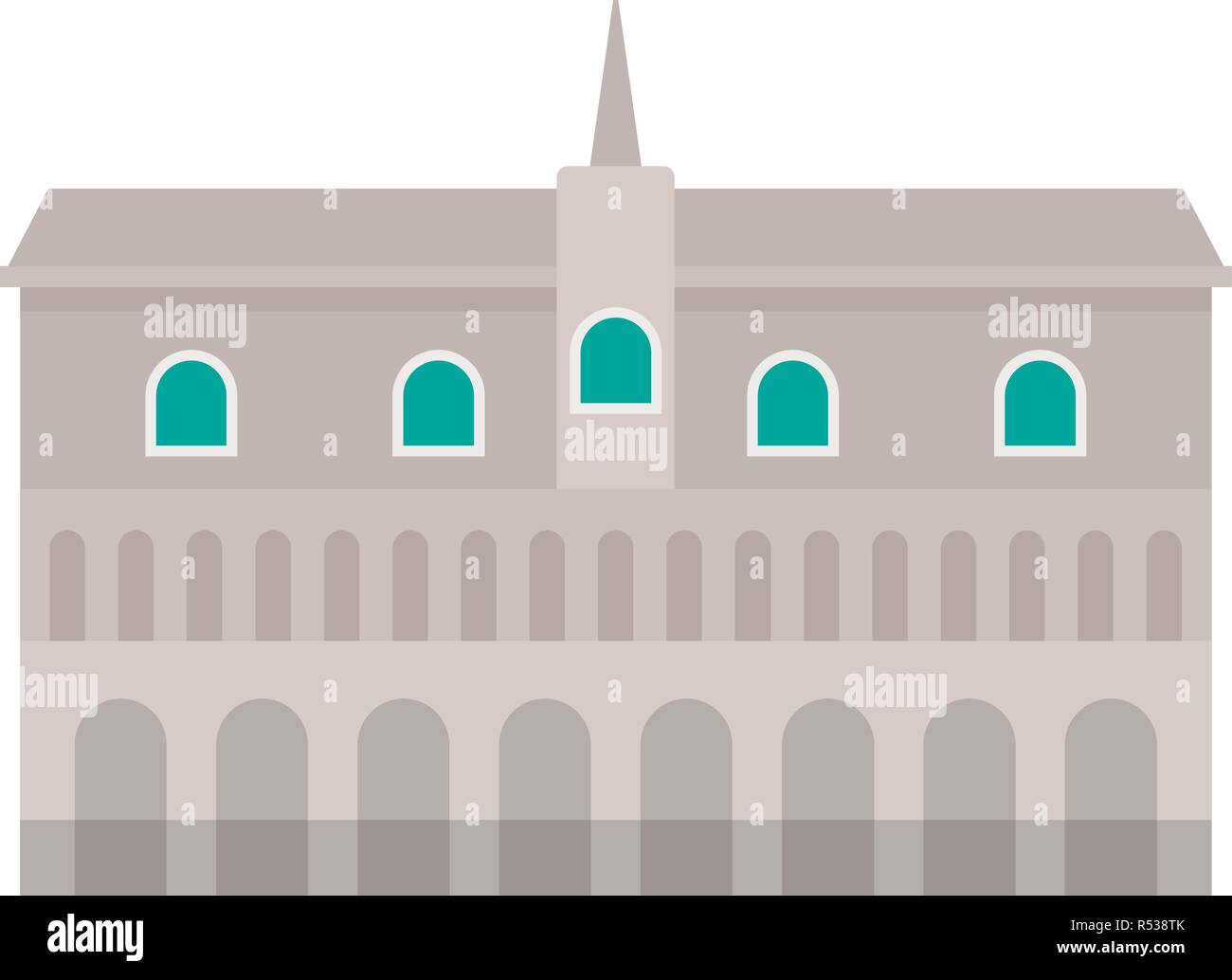 Historical building in city icon. Flat illustration of historical ...