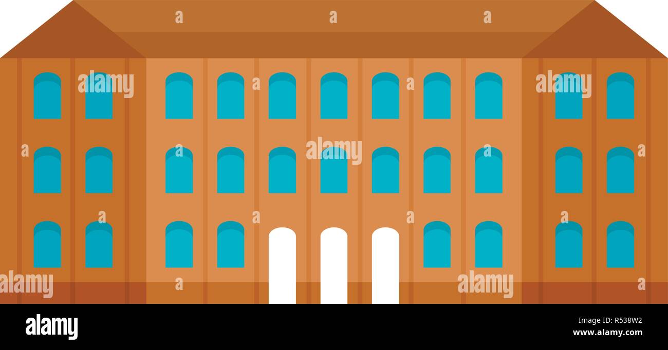 Historical vintage old building icon. Flat illustration of historical ...