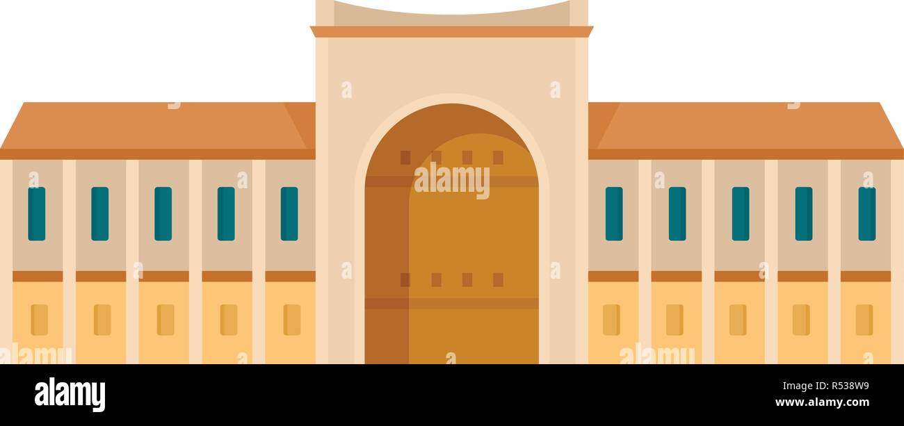 Gate city historical building icon. Flat illustration of gate city ...