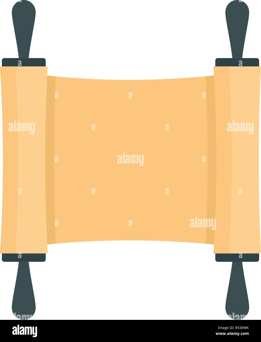 Rolled papyrus from ancient icon. Flat illustration of rolled papyrus ...