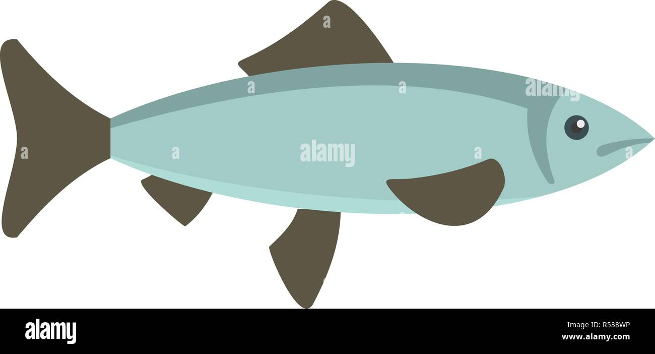 Fresh fish from sea icon. Flat illustration of fresh fish from sea ...