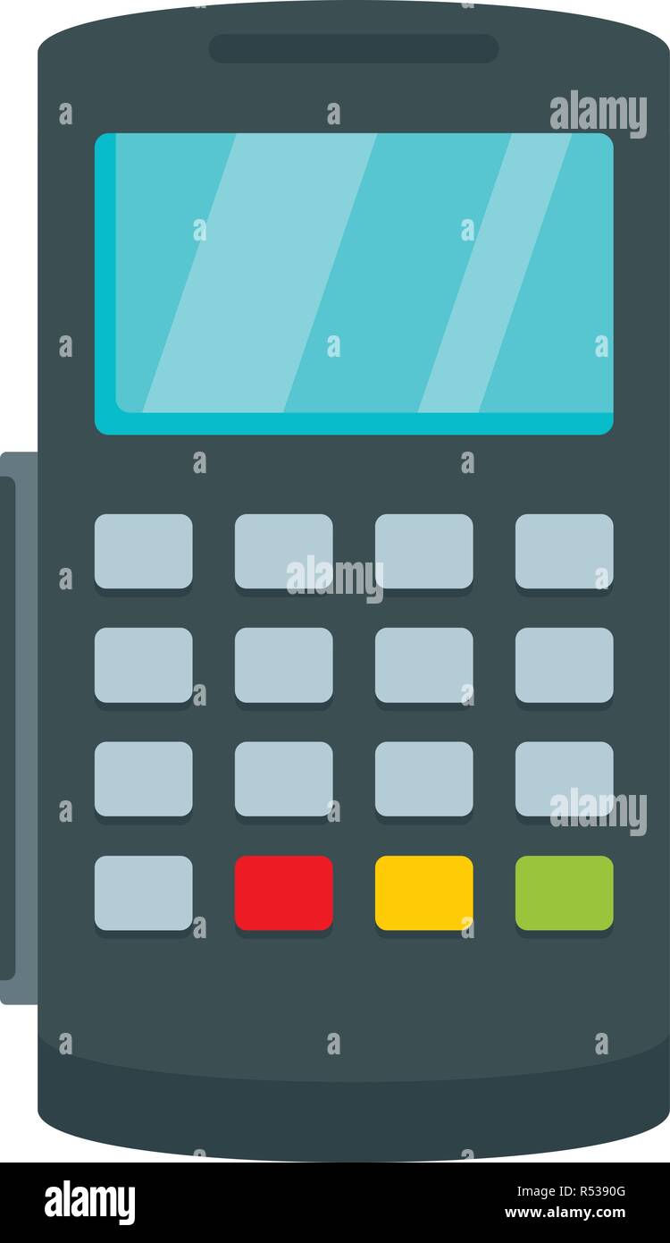 Payment digital bank terminal icon. Flat illustration of payment ...
