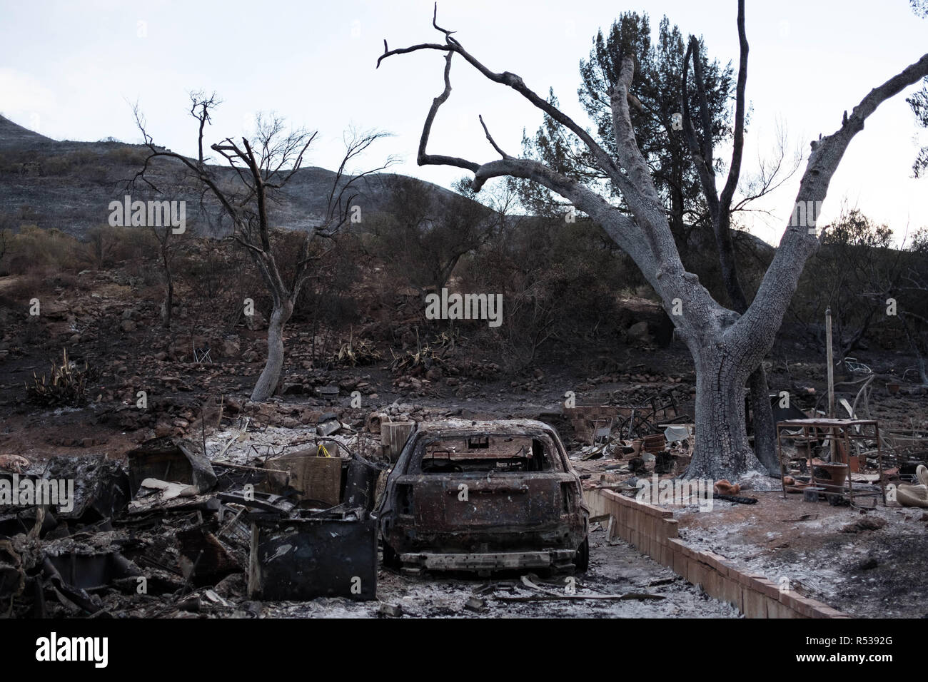 The remains of a home claimed by Woolsey Fire are seen. Woolsey Fire ...