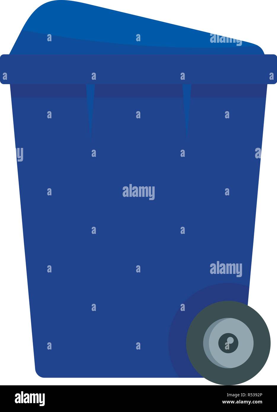 Blue garbage box icon. Flat illustration of blue garbage box vector ...