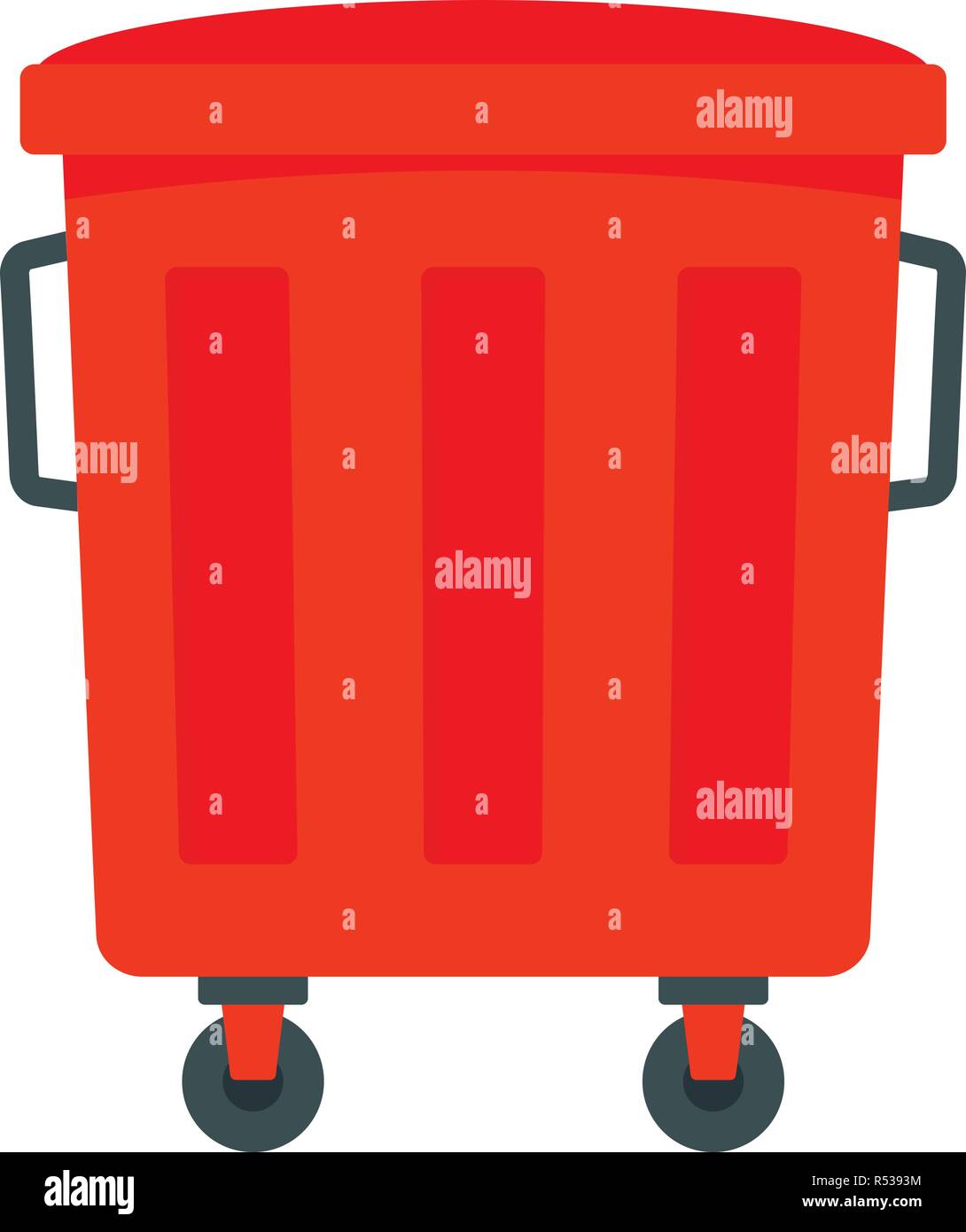 Red garbage box icon. Flat illustration of red garbage box vector icon ...