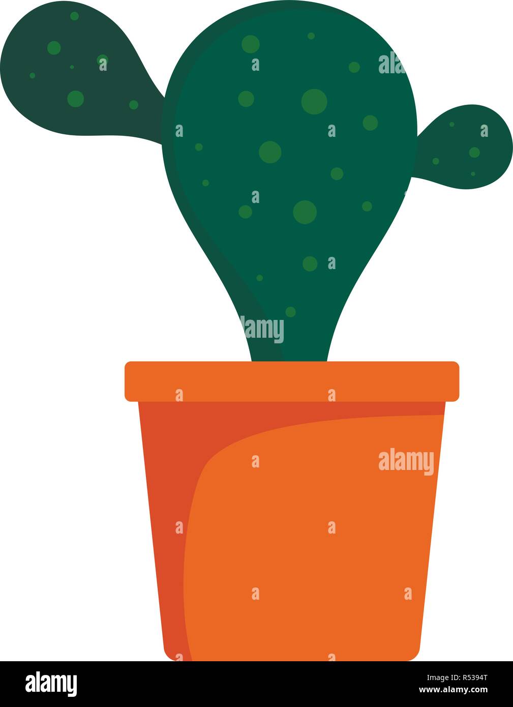 Natural cactus pot icon. Flat illustration of natural cactus pot vector ...