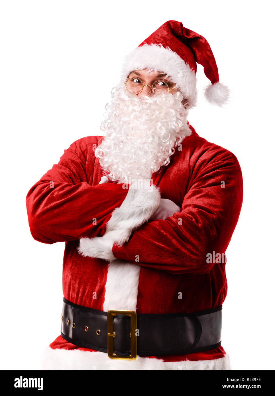 Santa Claus on white background Stock Photo - Alamy
