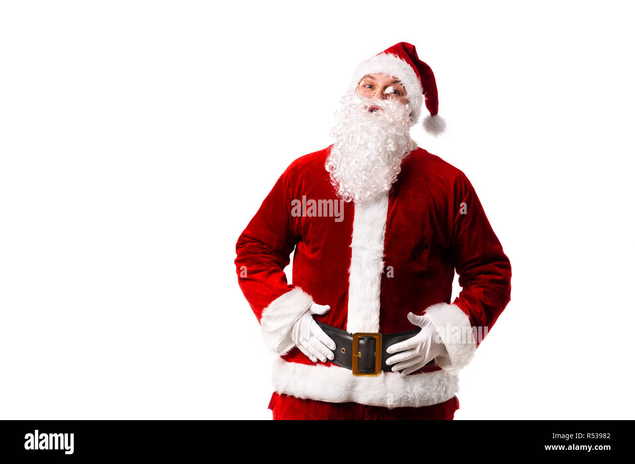 Santa Claus on white background Stock Photo - Alamy