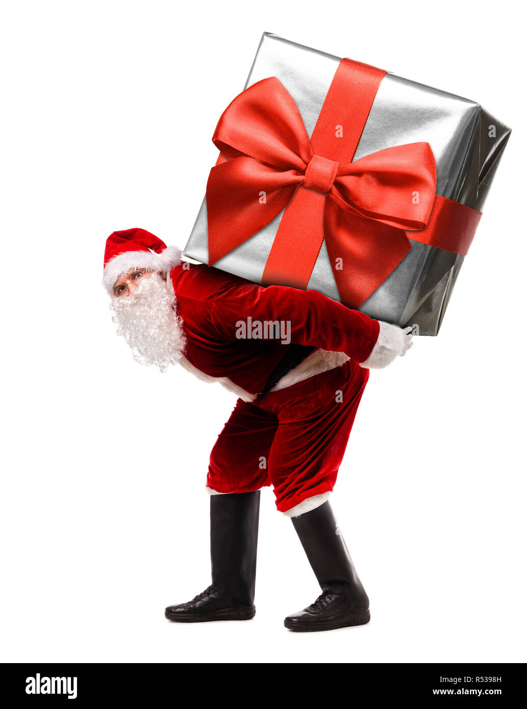 Santa Claus on white background Stock Photo - Alamy