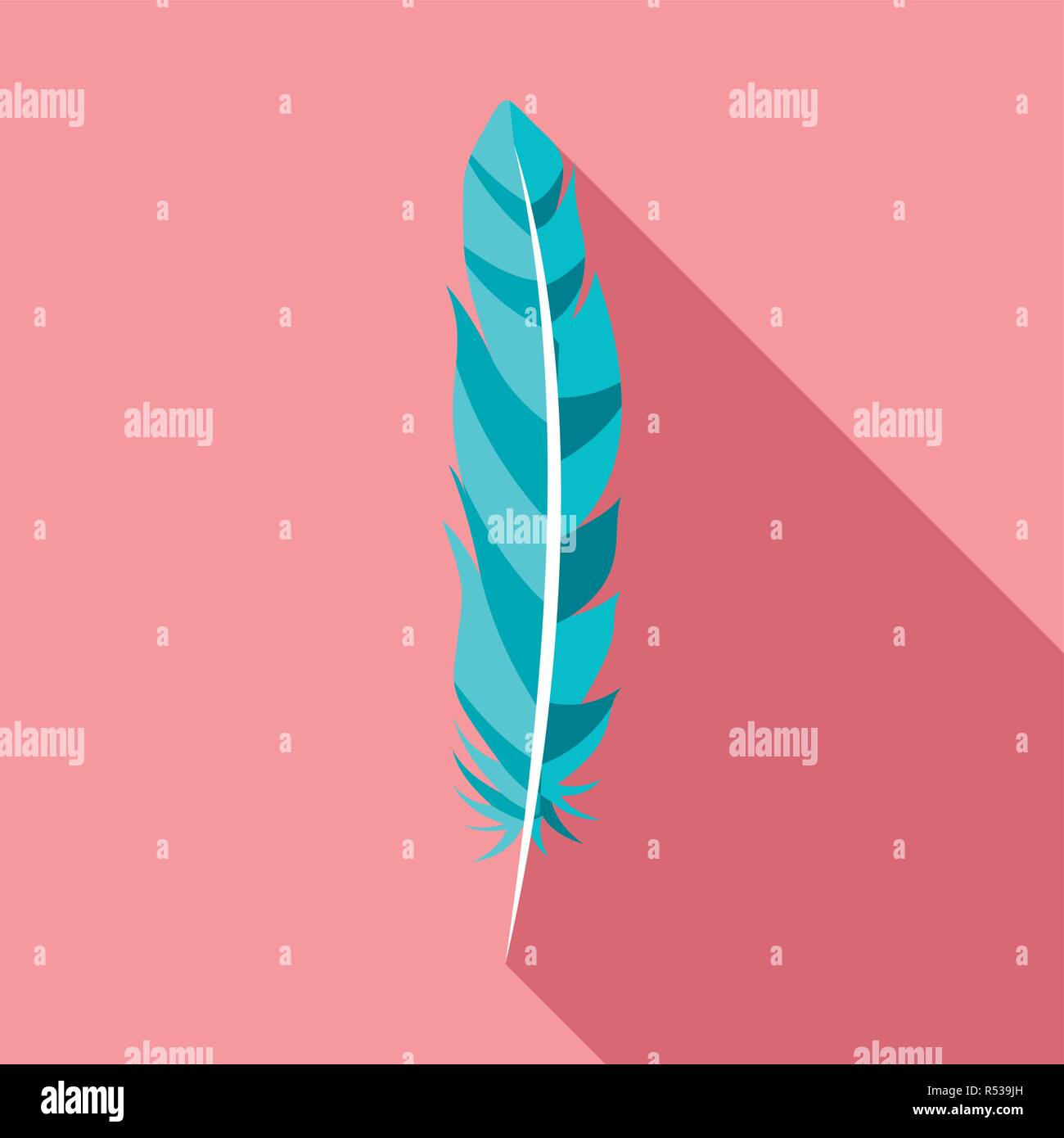 Floating feather icon. Flat illustration of floating feather vector ...