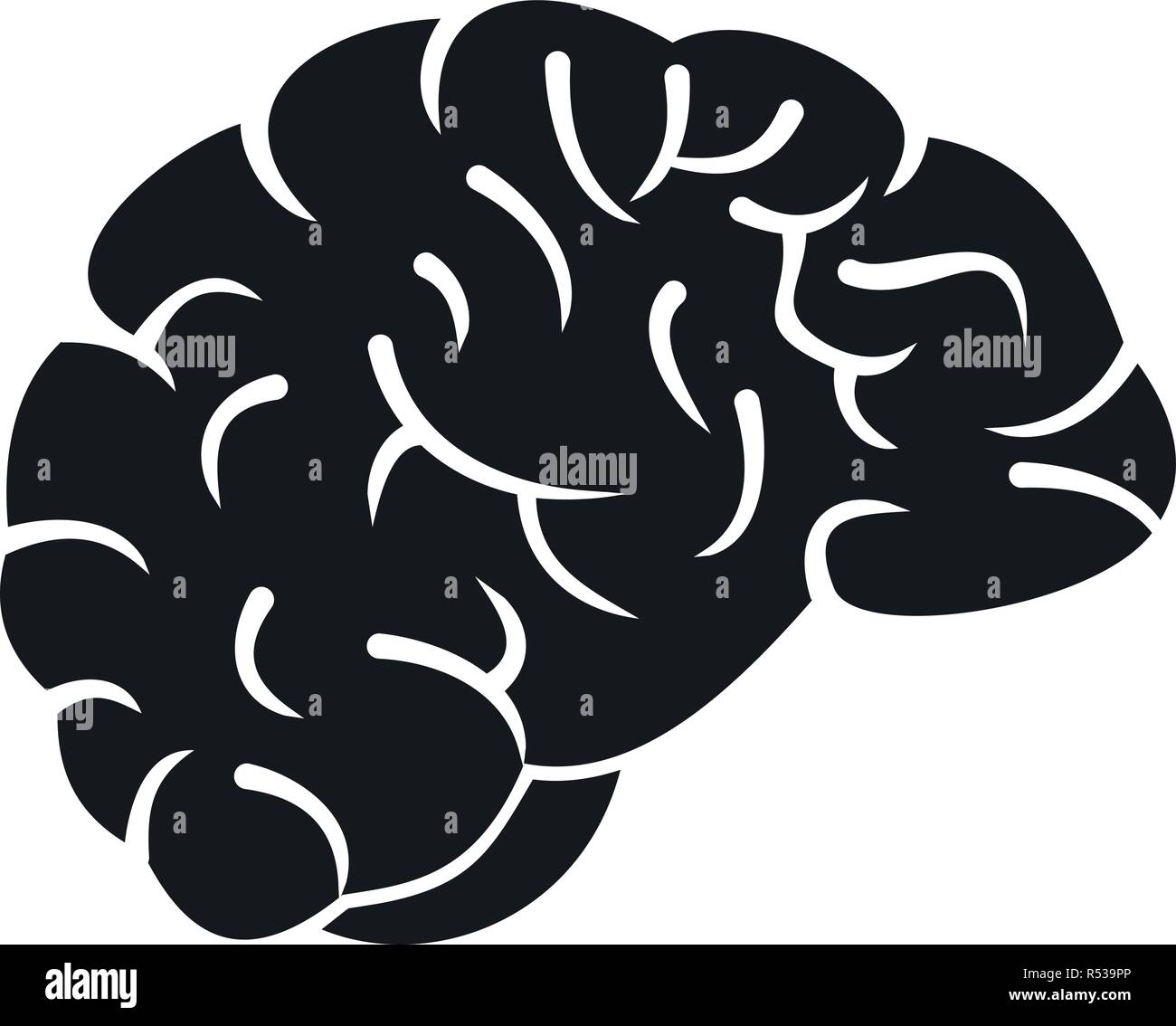 Thinking brain icon. Simple illustration of thinking brain vector icon ...