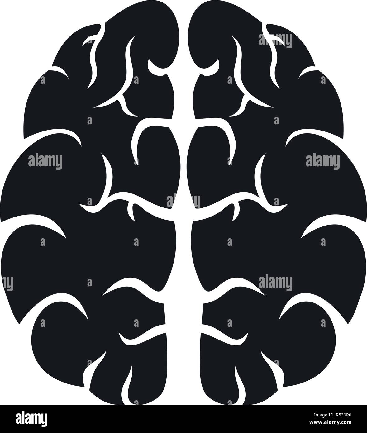 Human brain icon. Simple illustration of human brain vector icon for ...