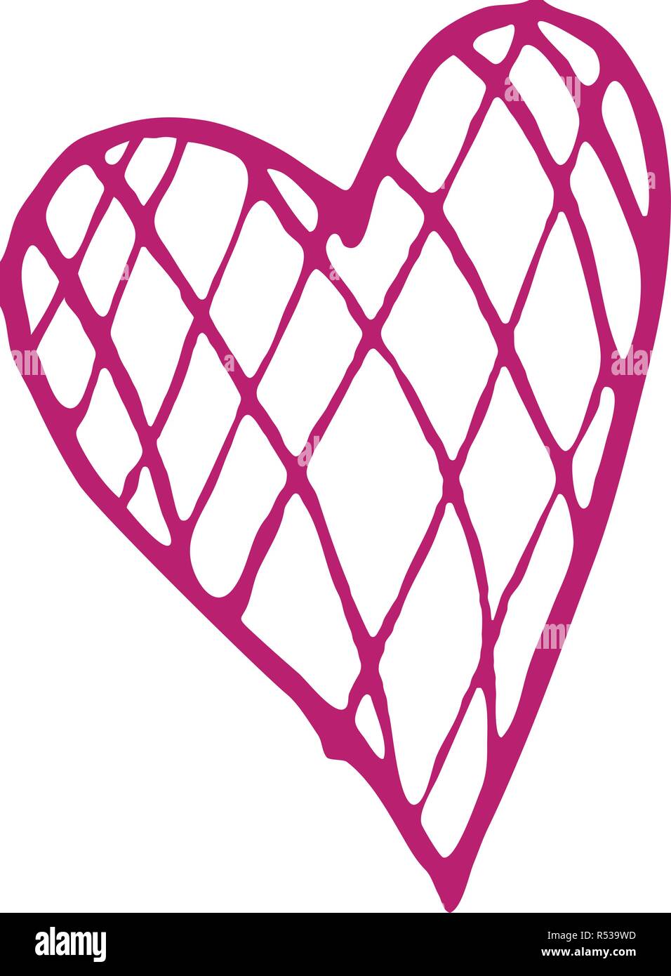 Heart Vector Hand Drawn Pink Heart Illustration Stock Vector Image
