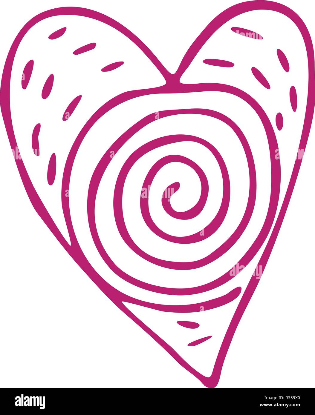 Heart Vector Hand Drawn Pink Heart Illustration Stock Vector Image