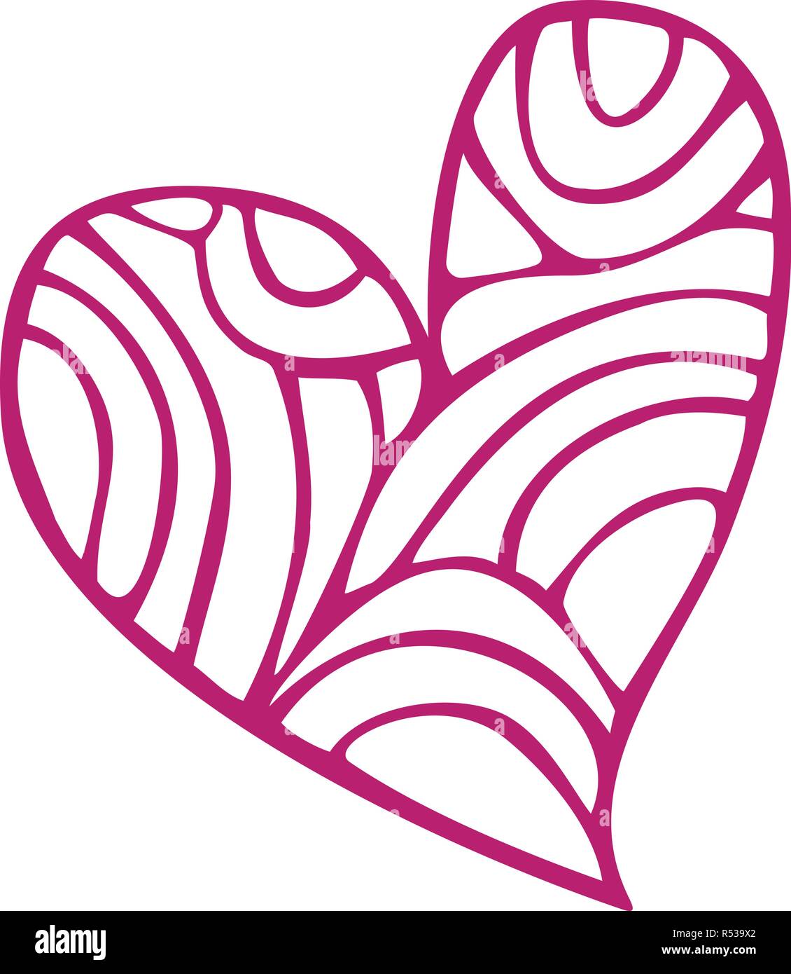 Heart Vector Hand Drawn Pink Heart Illustration Stock Vector Image