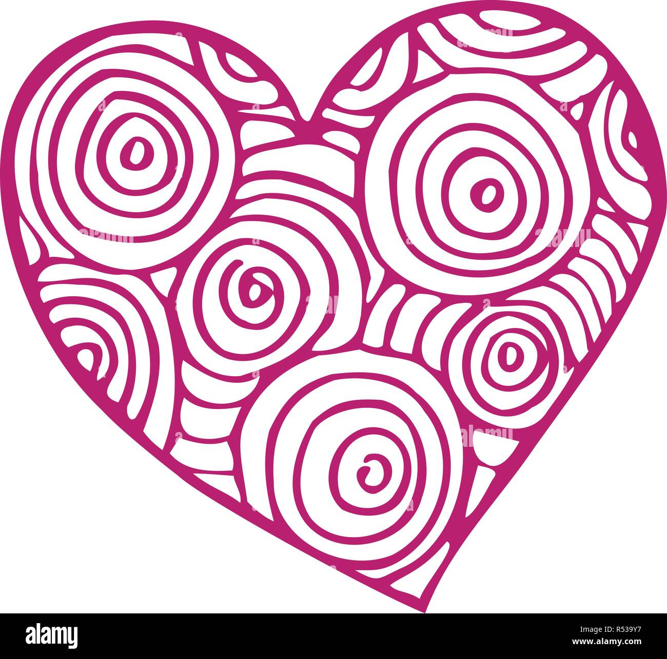Heart vector. Hand drawn pink heart illustration Stock Vector Image ...