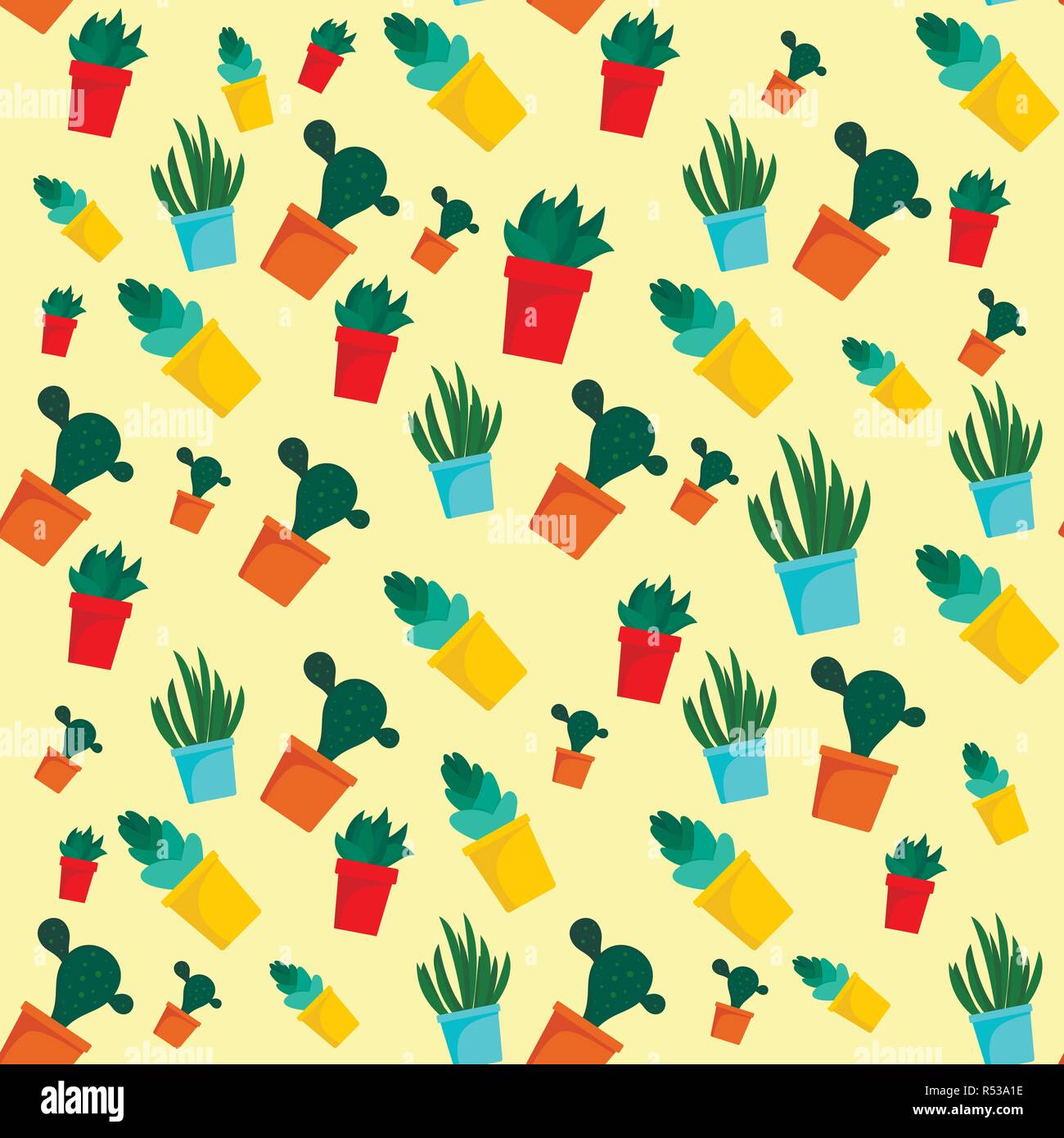 Cactus pattern. Flat illustration of cactus vector pattern for web ...