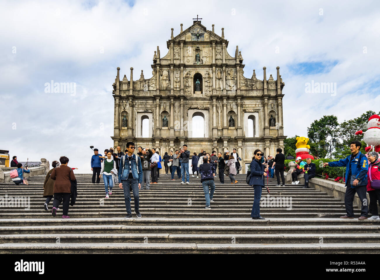 Ruins of St. Paul's cathedral is one of the most famous landmark of ...