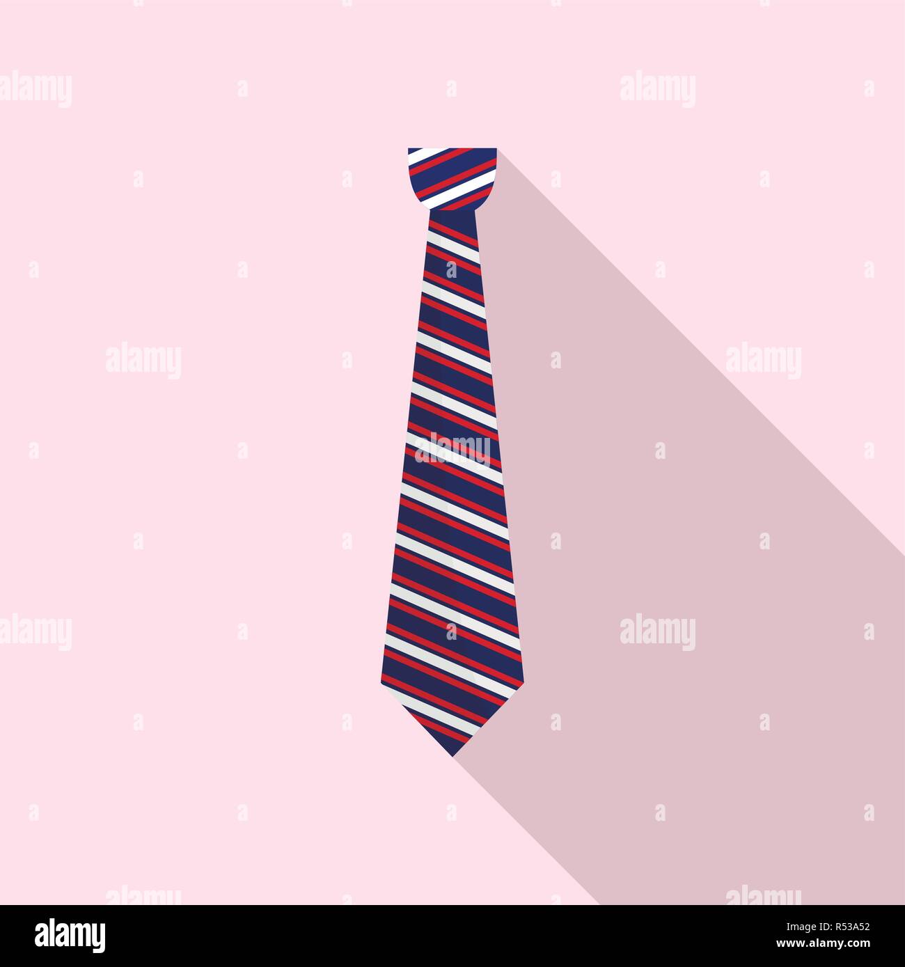 Striped tie icon. Flat illustration of striped tie vector icon for web ...