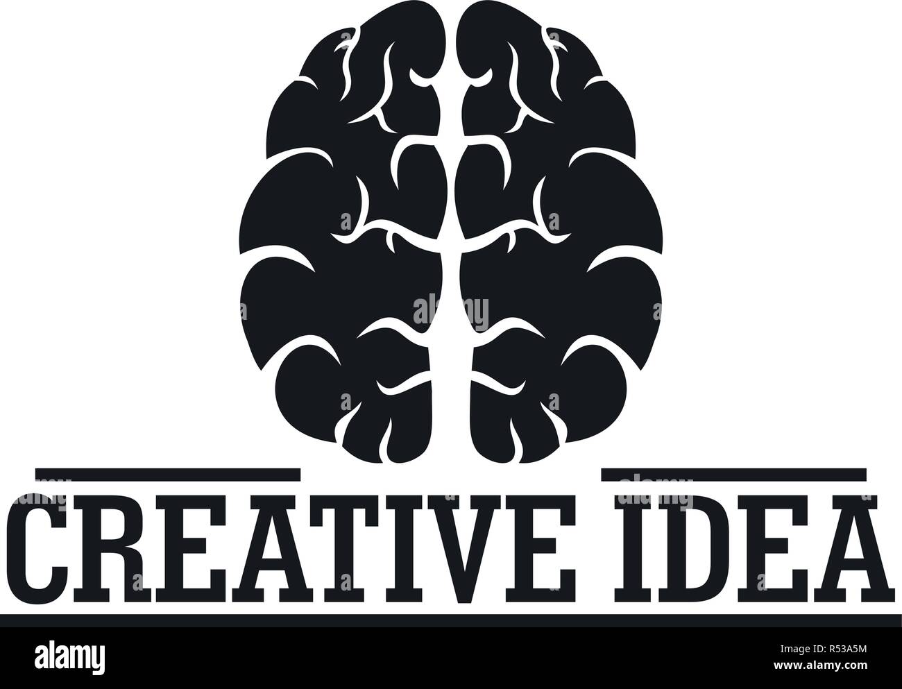 Creative idea brain logo. Simple illustration of creative idea brain ...