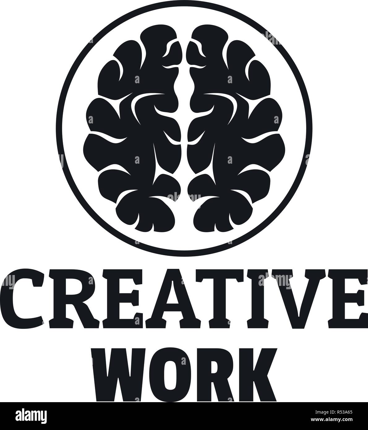 Creative brain work logo. Simple illustration of creative brain work ...