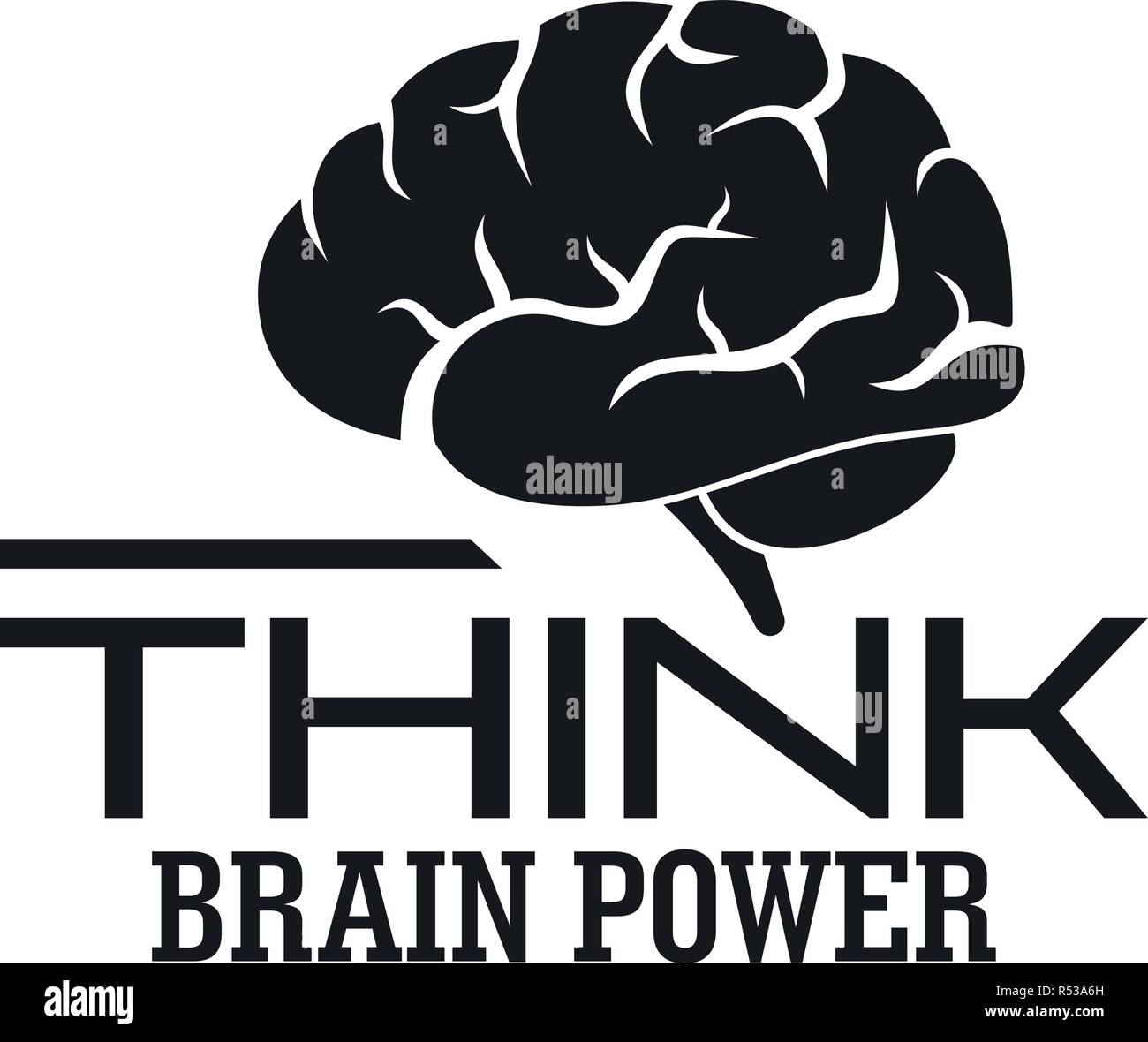 Think brain power logo. Simple illustration of think brain power vector ...