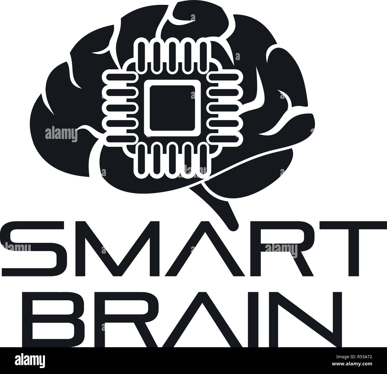 Smart brain logo. Simple illustration of smart brain vector logo for ...