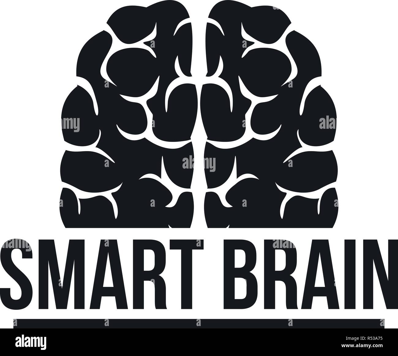 Human smart brain logo. Simple illustration of human smart brain vector ...