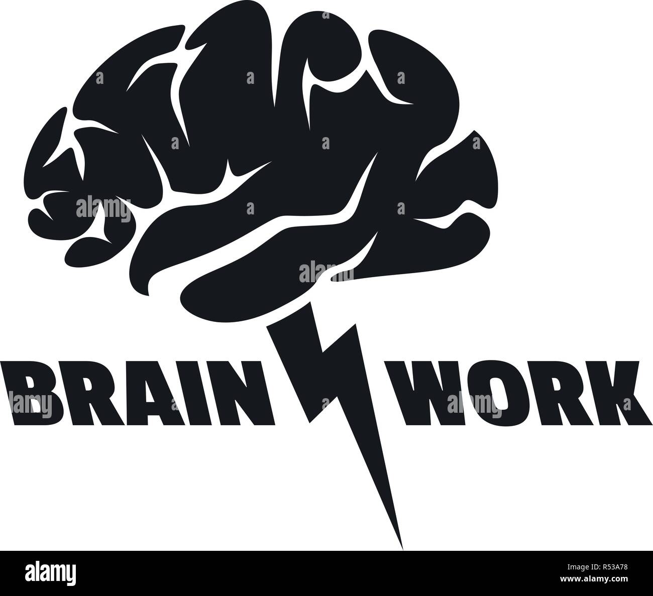 Brain work logo. Simple illustration of brain work vector logo for web ...