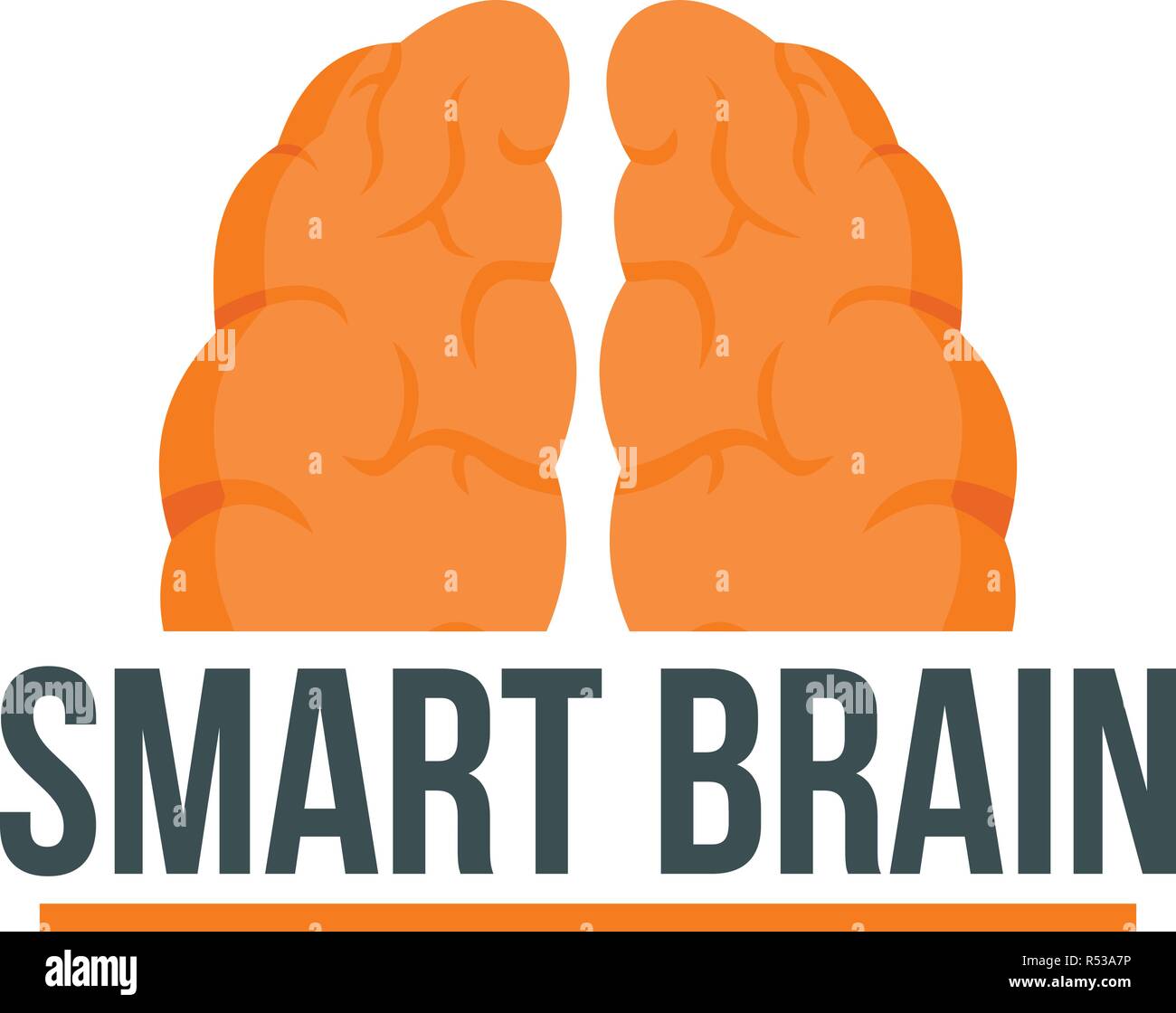 Human smart brain logo. Flat illustration of human smart brain vector ...