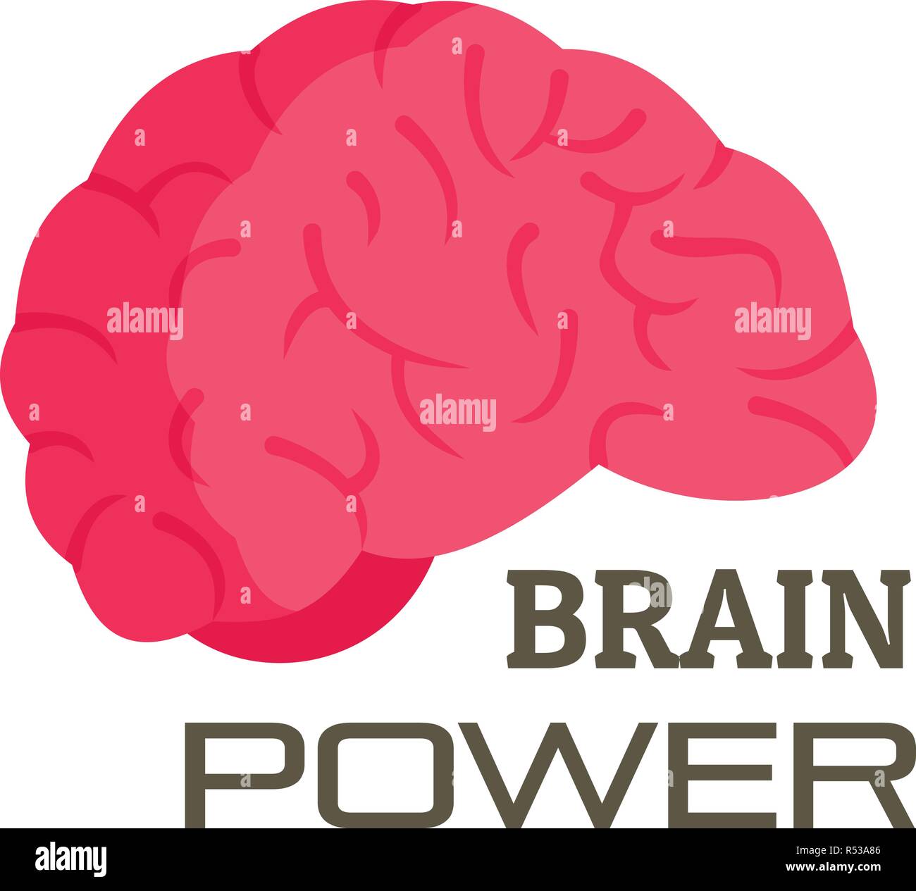 Brain power logo. Flat illustration of brain power vector logo for web ...