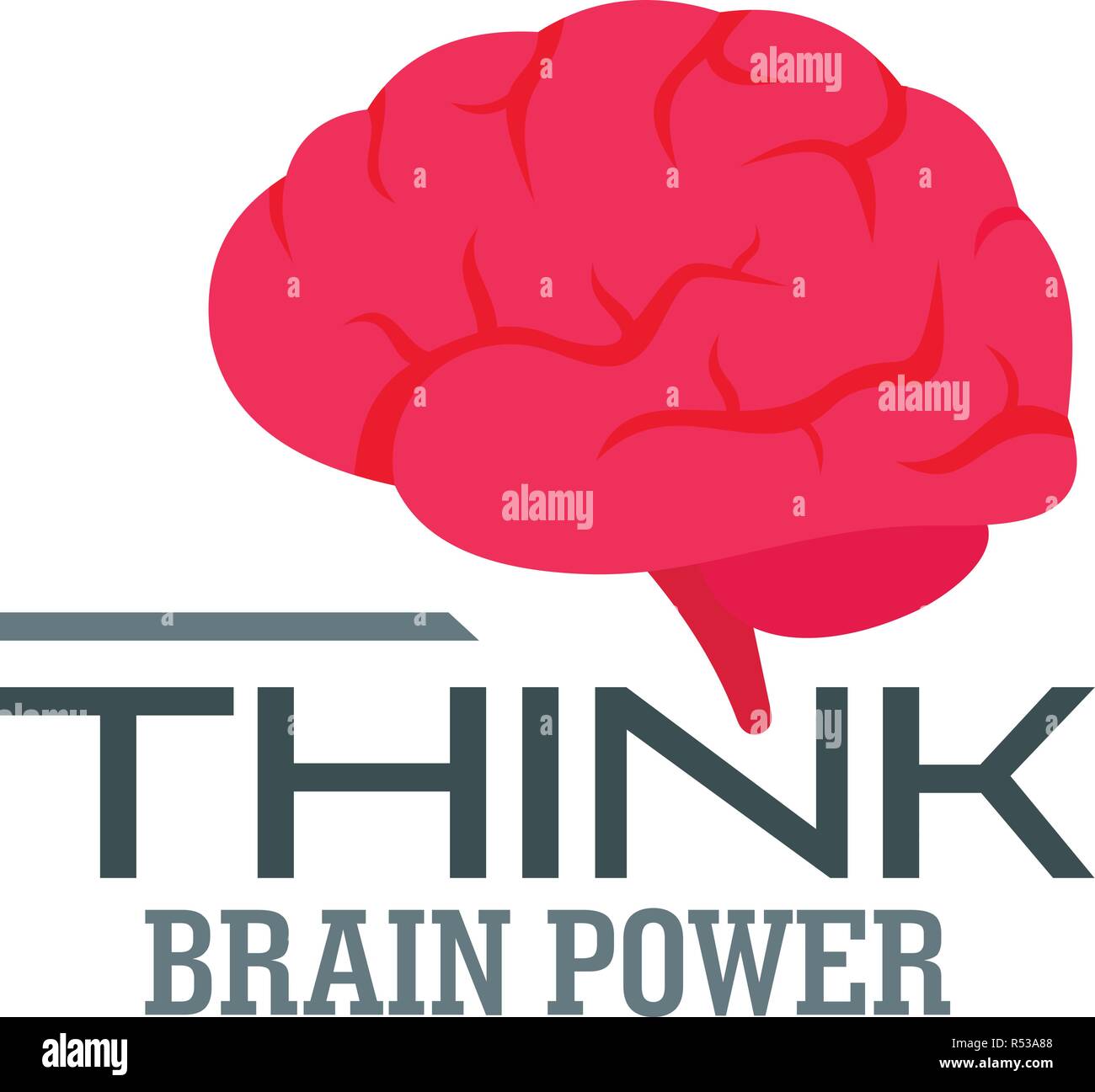 Think brain power logo. Flat illustration of think brain power vector ...