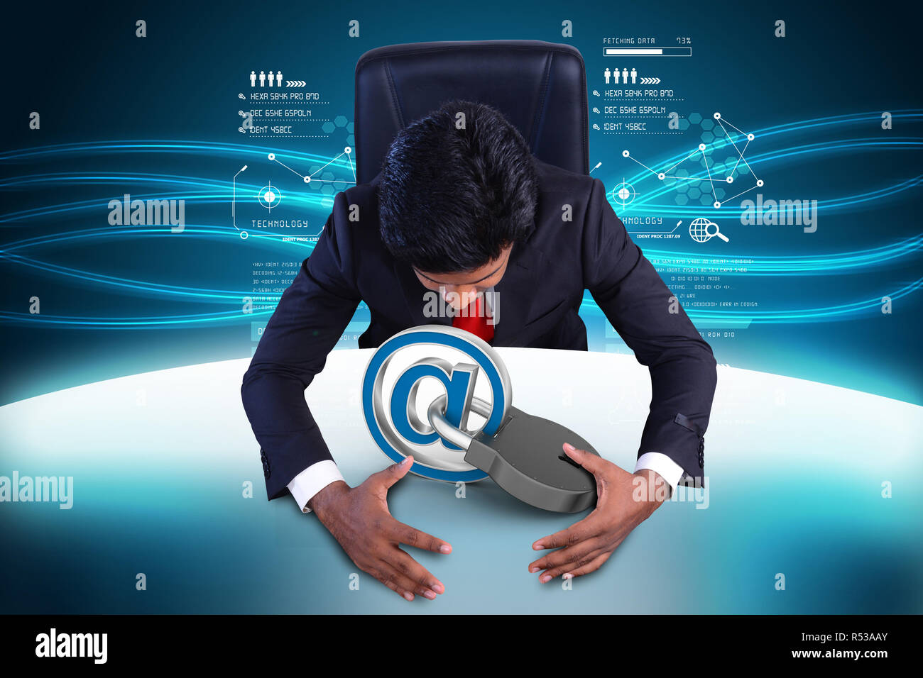 Business man with internet security concept Stock Photo - Alamy