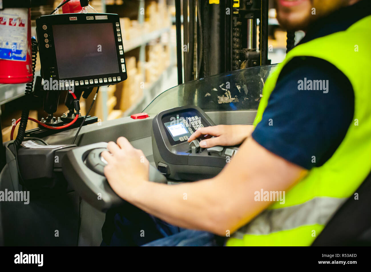 Forklift reachtruck hi-res stock photography and images - Alamy