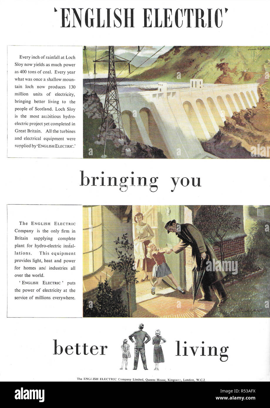 English Electric advert for hydro electricity advertising in Country ...