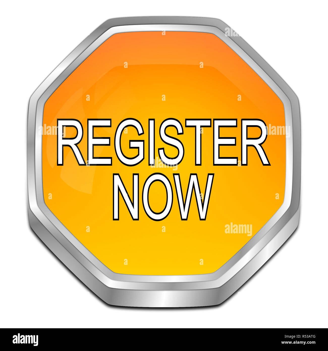 orange Register now Button - 3D illustration Stock Photo - Alamy