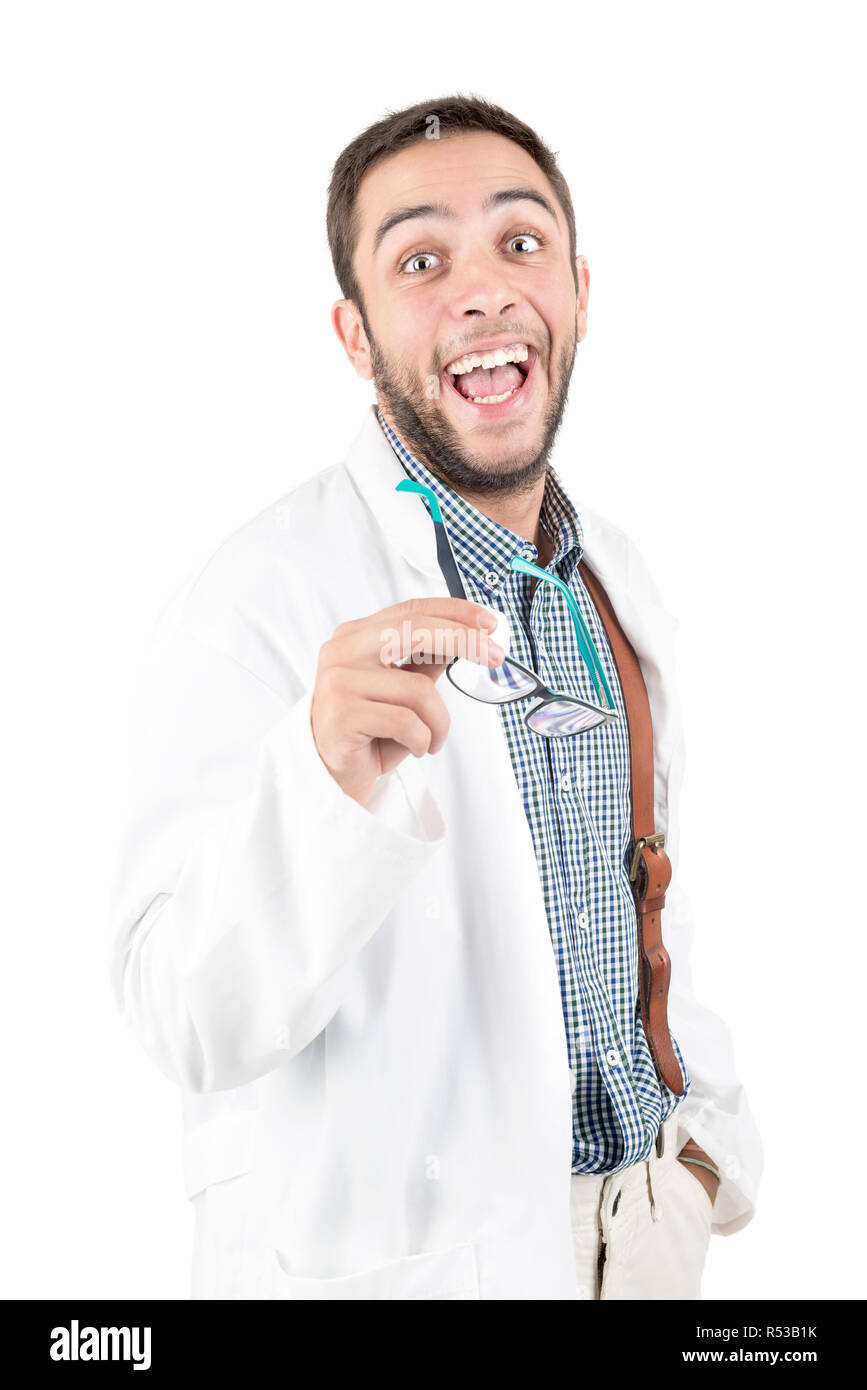 Happy male doctor laughing portrait hi-res stock photography and images ...