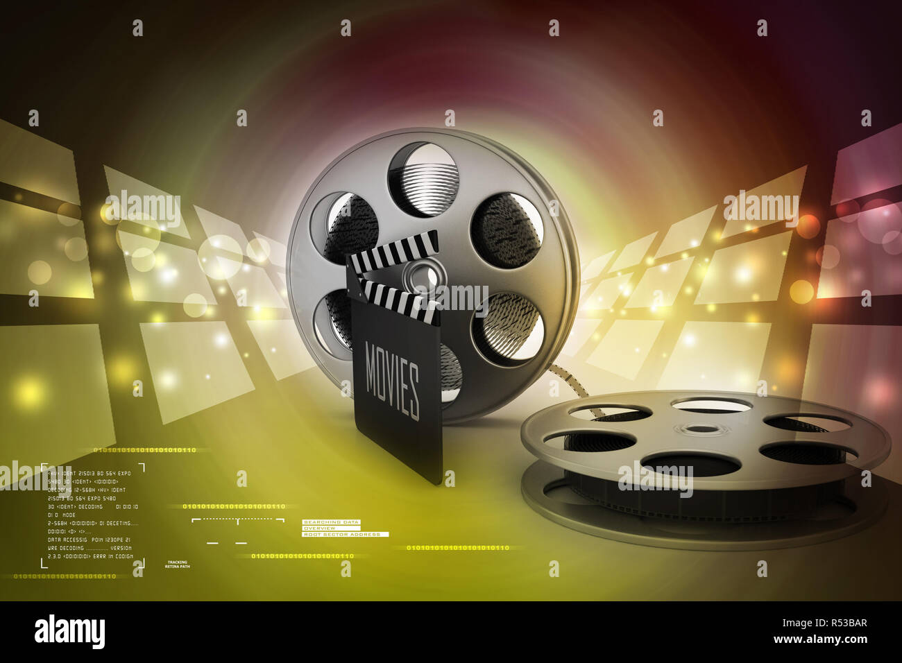 Vintage film reel shadow hi-res stock photography and images - Alamy