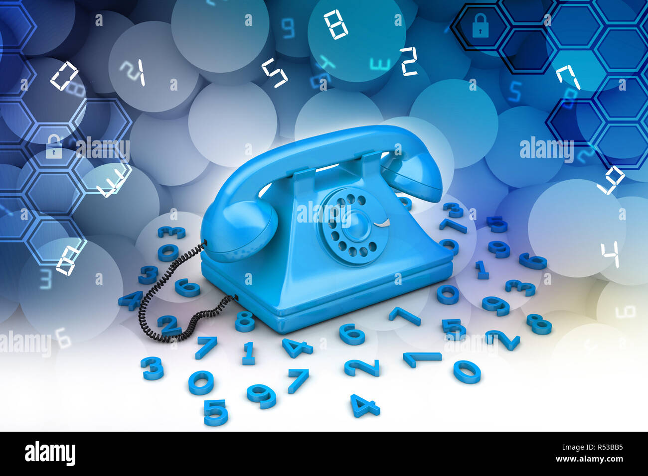 Old fashioned phone lock with key Stock Photo - Alamy