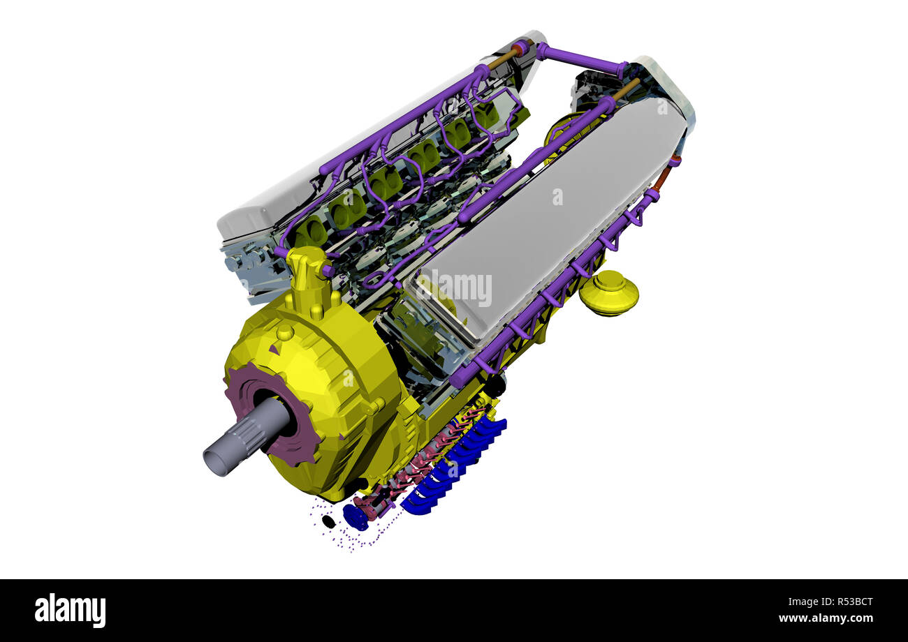 internal combustion engine isolated Stock Photo - Alamy