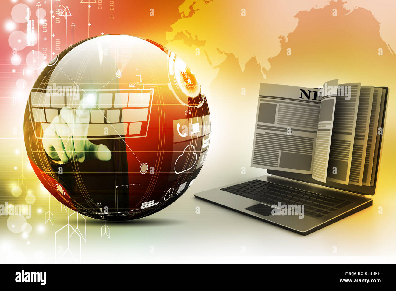 News through a laptop screen concept for online news Stock Photo - Alamy