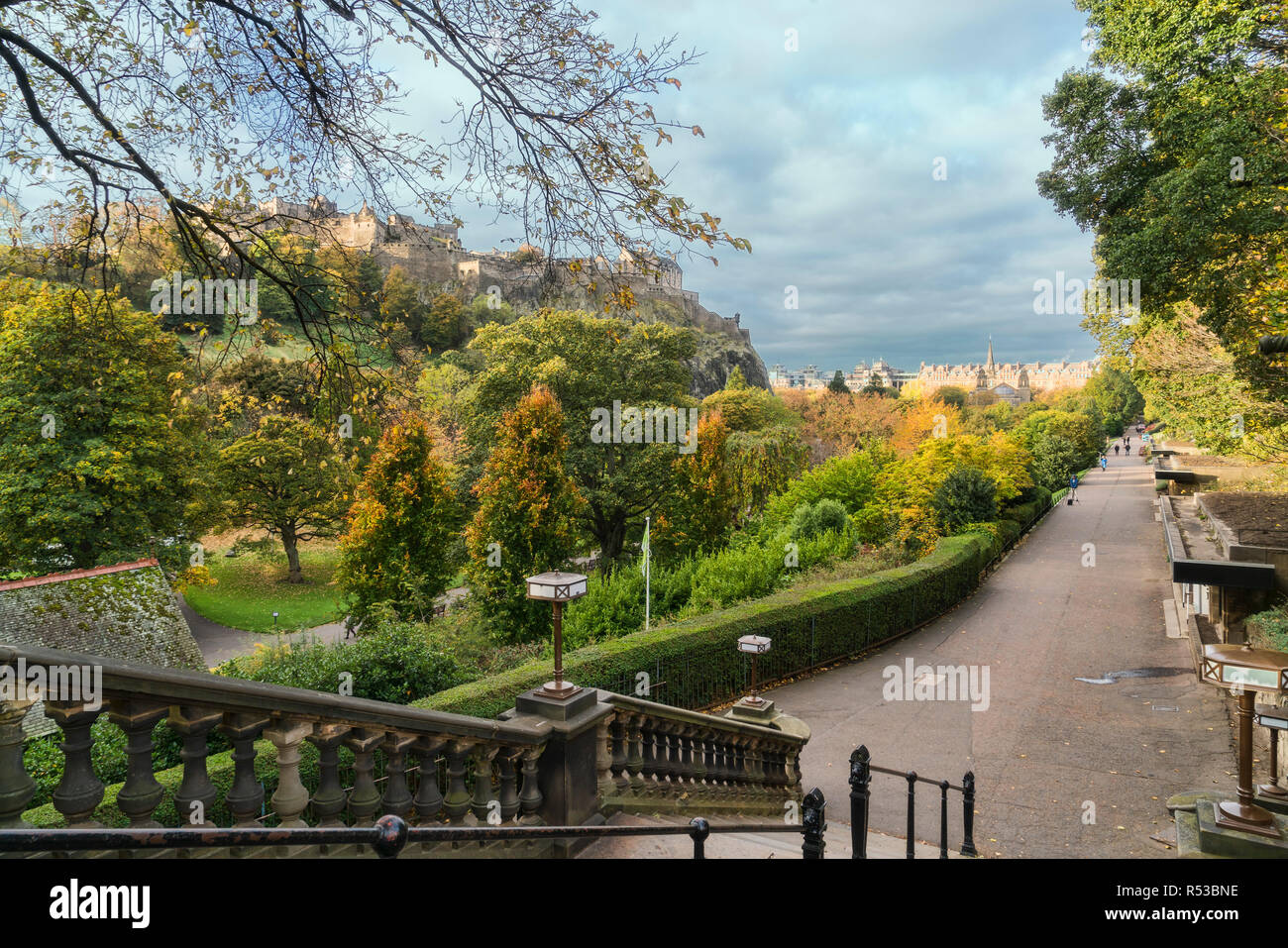 Princes street gardens, autumn colours, City Centre, Edinburgh ...