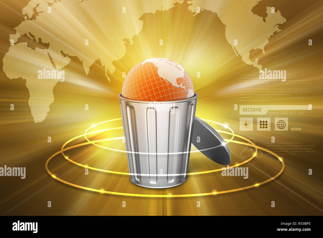 World globe in waste bin hi-res stock photography and images - Alamy