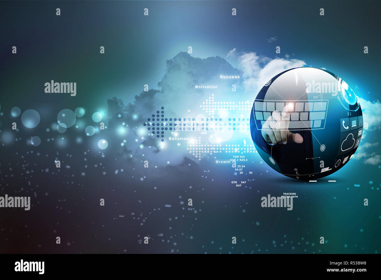 Digital globe in color background Stock Photo - Alamy