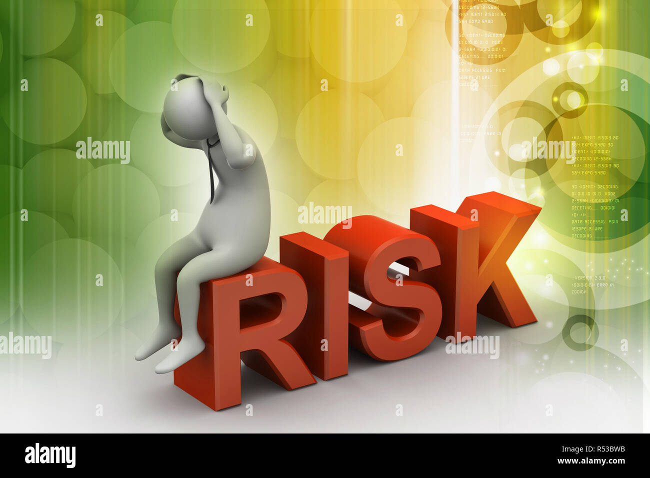 3d man in risk problem Stock Photo - Alamy