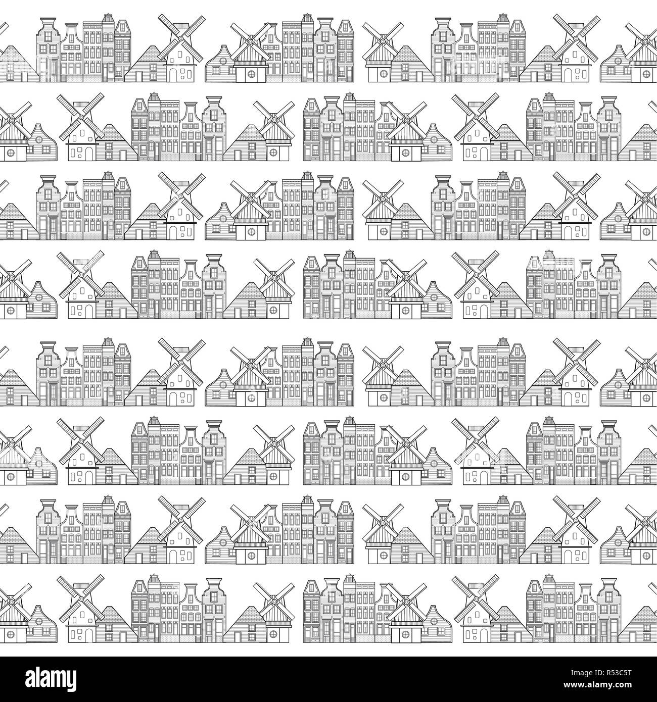 Traditional Dutch Windmill Vector High Resolution Stock Photography and ...